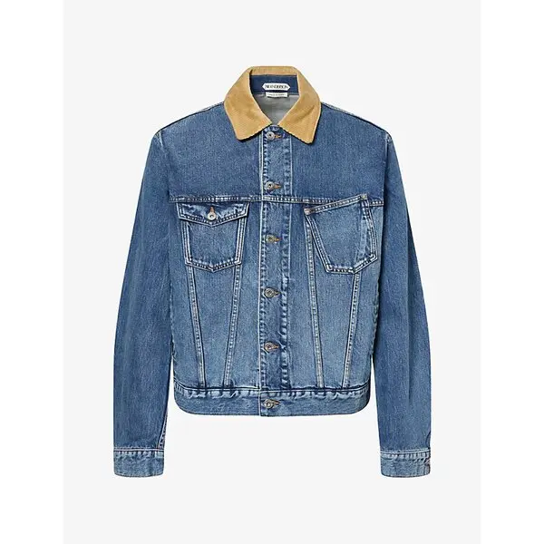 JW Anderson Corduroy-collar Boxy-fit Denim Jacket