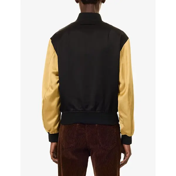 JW Anderson Contrast Colour-block Silk And Satin Bomber Jacket