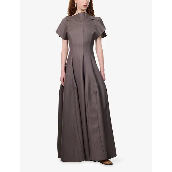 RUOHAN Elara Draped Wool Maxi Skirt