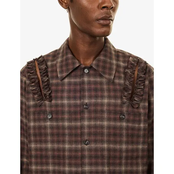 Simone Rocha Ruffled Slash-shoulder Cotton Shirt