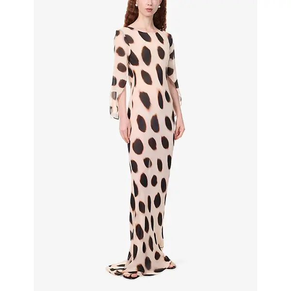 RAT AND BOA Raina Printed Crepe Maxi Dress