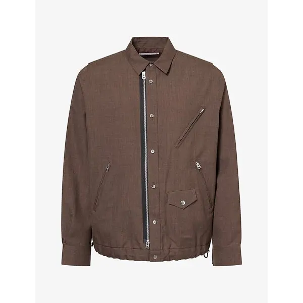 Sacai Zip-up Collared Wool Jacket