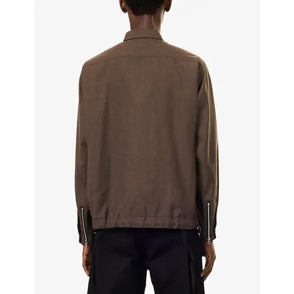 Sacai Zip-up Collared Wool Jacket