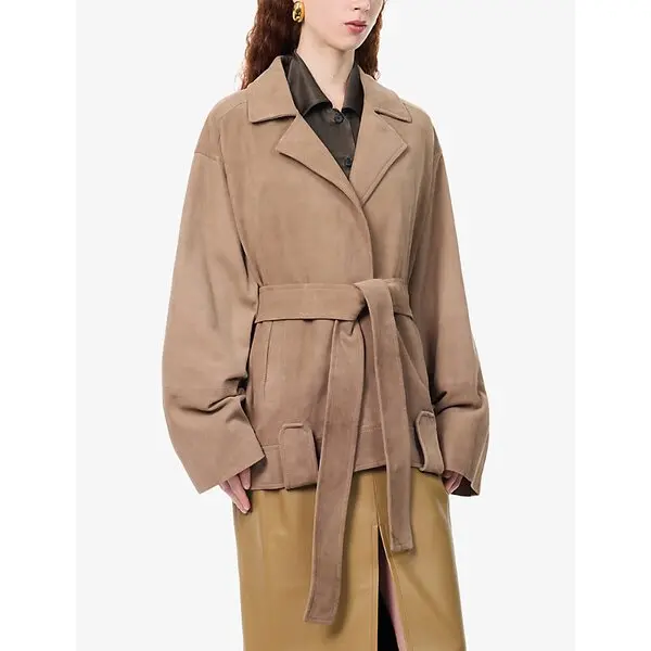 Khaite Alder Belted Suede Jacket