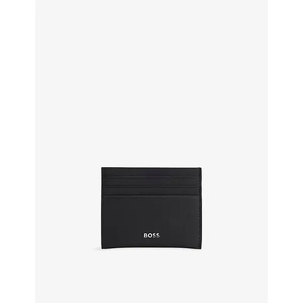 BOSS Logo Leather Card Holder