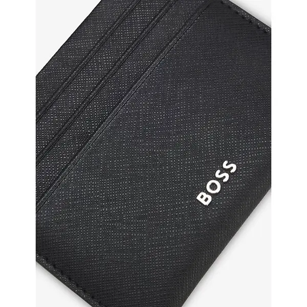BOSS Logo Leather Card Holder