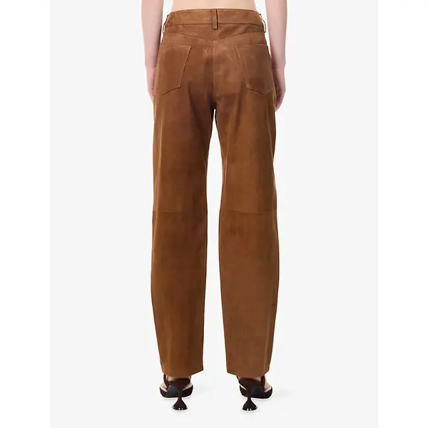 Magda Butrym High-rise Straight-leg Suede Trousers