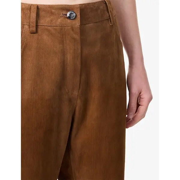 Magda Butrym High-rise Straight-leg Suede Trousers
