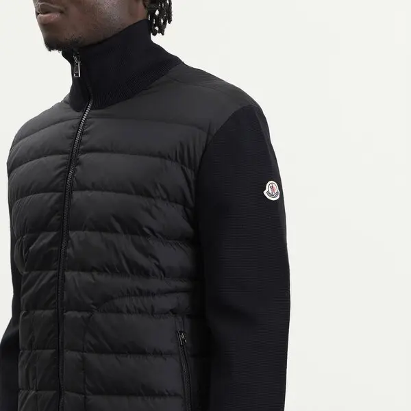 Moncler Down Knit Zip-up Jacket