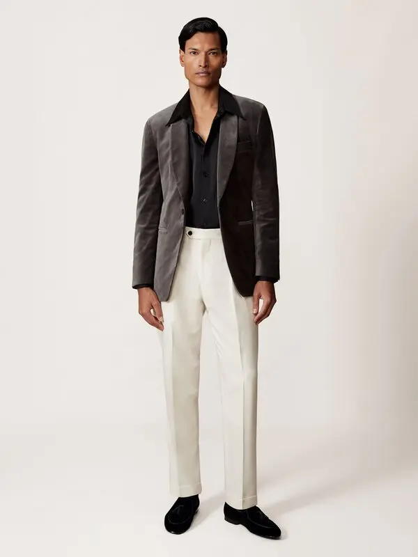 REISS Single-breasted Velvet Blazer Tailored-fit