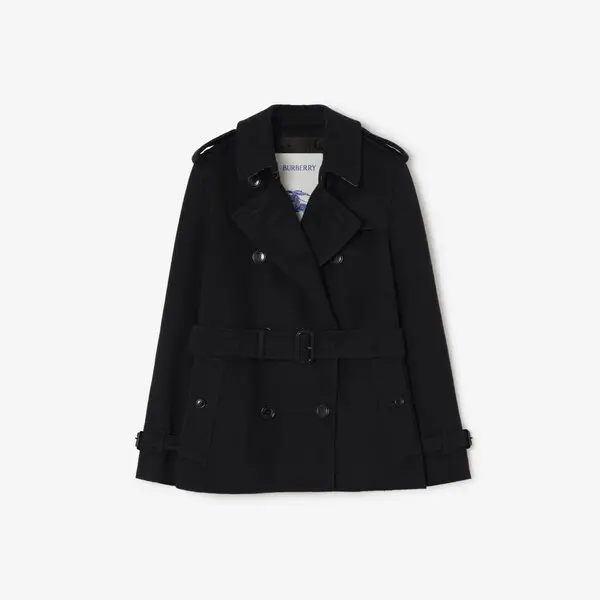 Burberry Cashmere Kensington Trench Jacket - Black