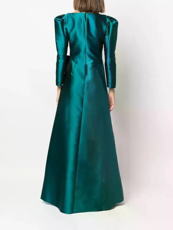 Alberta Ferretti Bow-embellished Satin Gown