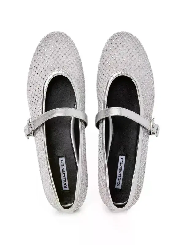 Karl Lagerfeld Karo Gemstone Mary Jane Flats