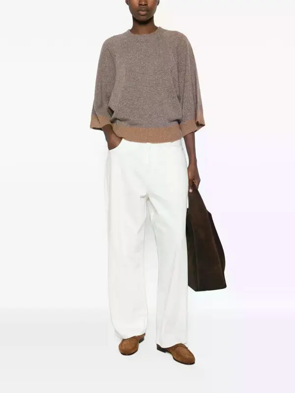 TWINSET Metallic-thread Wide-sleeve Top