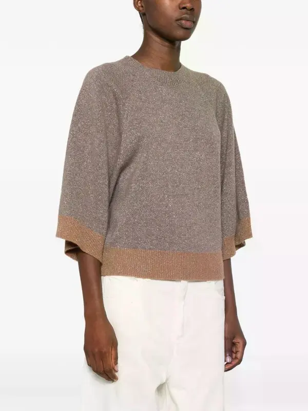 TWINSET Metallic-thread Wide-sleeve Top