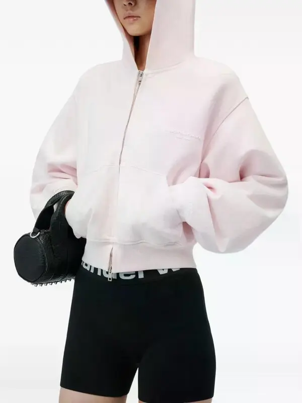 Alexander Wang Zip-up Hoodie W/ Logo Print