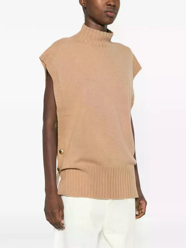 TWINSET Button-detail High-neck Knitted Vest