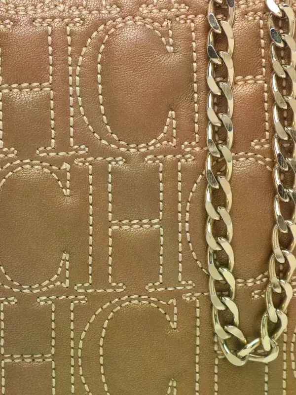 Carolina Herrera Monogram Chain Clutch Bag