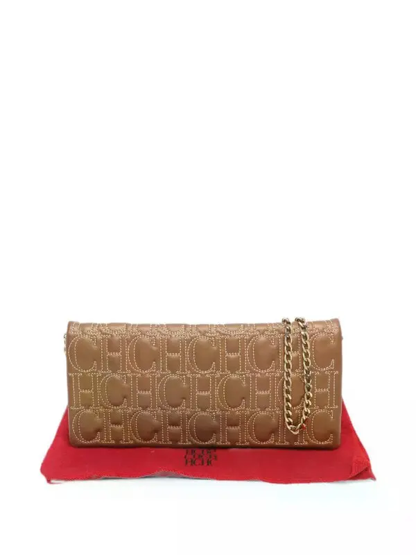 Carolina Herrera Monogram Chain Clutch Bag
