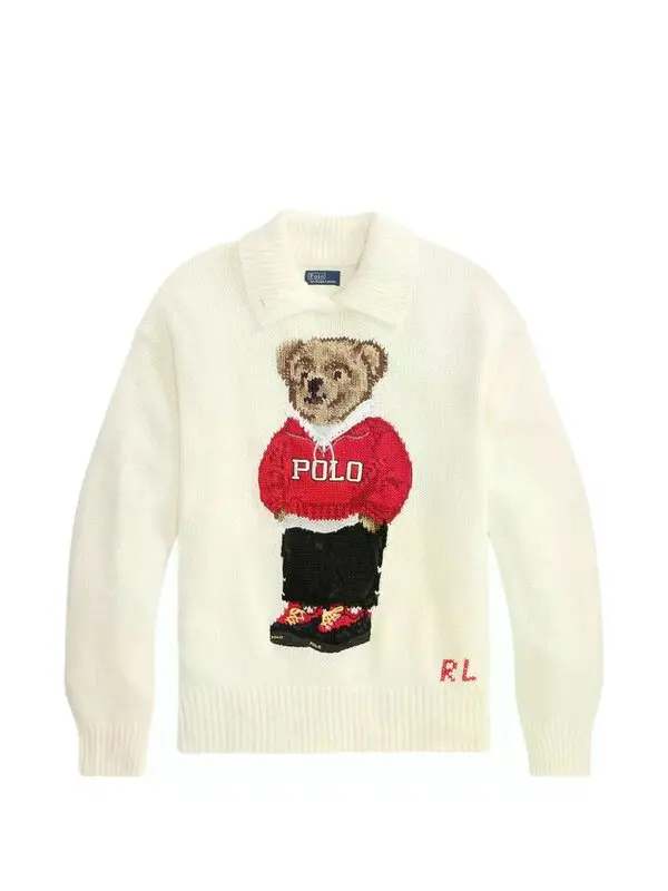 Polo Ralph Lauren Polo Bear Linen-cotton Sweater - Neutrals