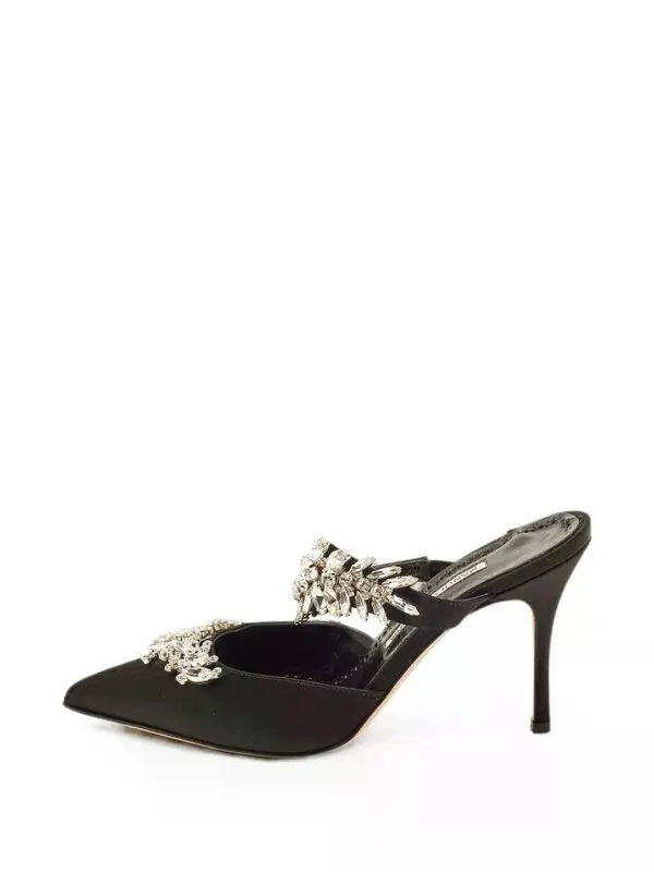 Manolo Blahnik Lurum Crystal-embellished Mules