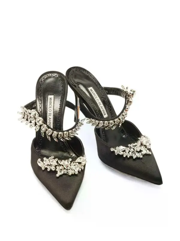 Manolo Blahnik Lurum Crystal-embellished Mules