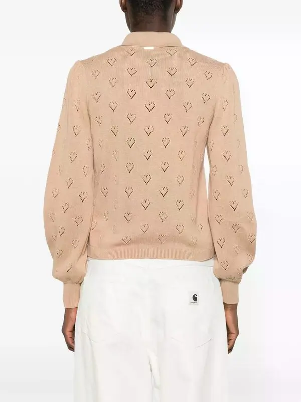 TWINSET Pointelle Knit Polo Shirt