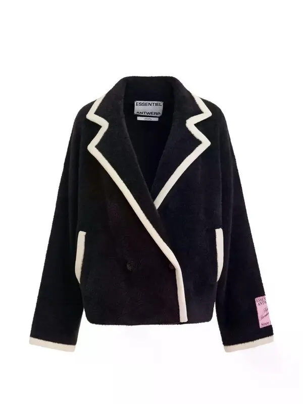 Essentiel Antwerp Double-breasted Faux-shearling Jacket - Black