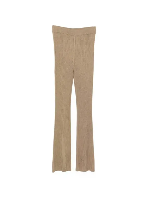 Eric Bompard Rib-knit High-waisted Palazzo Pants