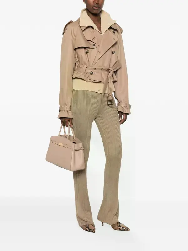 Eric Bompard Rib-knit High-waisted Palazzo Pants