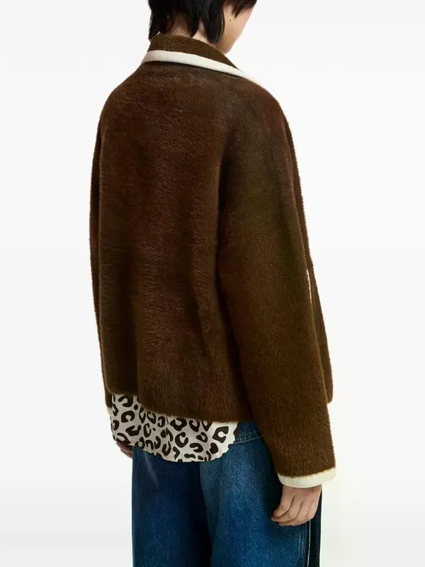 Essentiel Antwerp Double-breasted Contrast-trim Cardigan