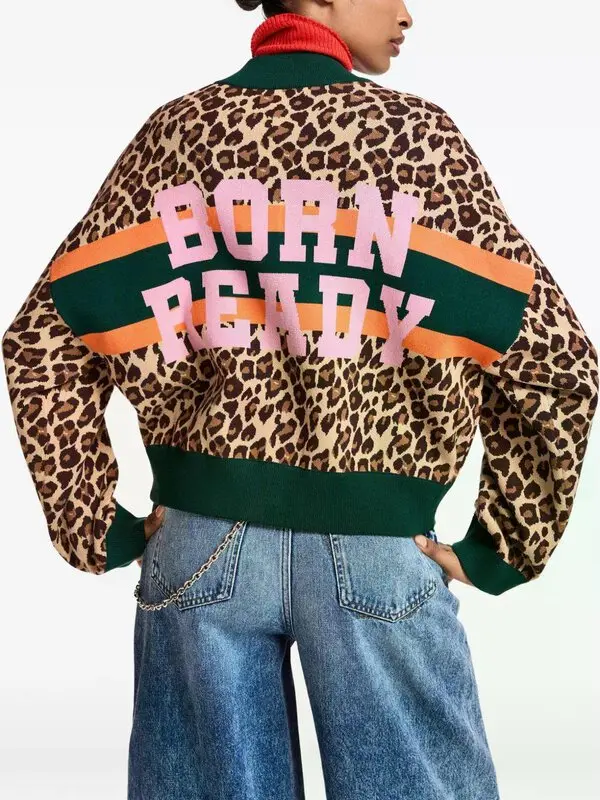 Essentiel Antwerp Kutie Leopard-print Zip-up Cardigan