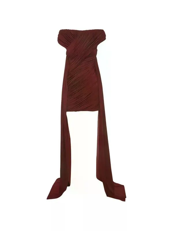 424 Asymmetric Draped Mini Dress
