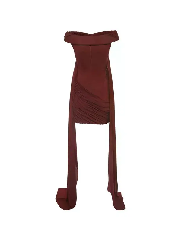 424 Asymmetric Draped Mini Dress
