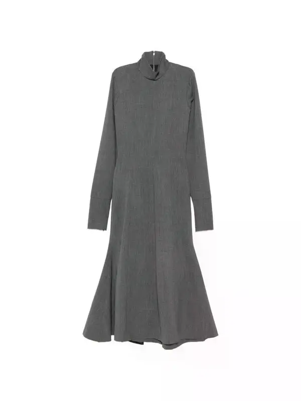 THELATEST High Neck Midi Dress With Flared Hem
