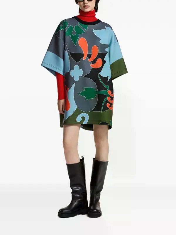 Essentiel Antwerp Floral-print Mini T-shirt Dress - Grey