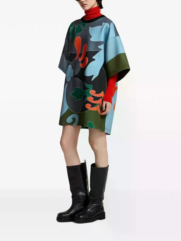 Essentiel Antwerp Floral-print Mini T-shirt Dress - Grey