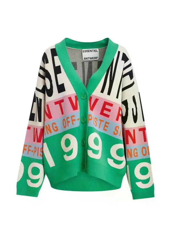 Essentiel Antwerp Kreezer Numeric-motif Cardigan