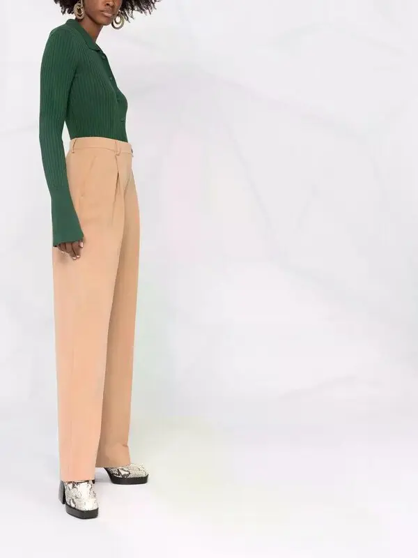 Alberta Ferretti High-waisted Straight-leg Trousers