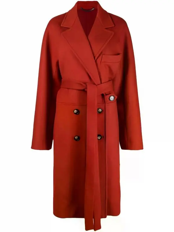Stella McCartney Double-breasted Belted Coat - Red