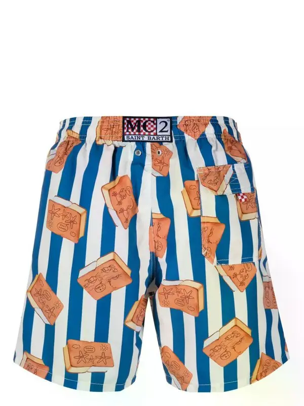 MC2 SAINT BARTH Gustavia Cucciolone-print Swim Shorts - Blue