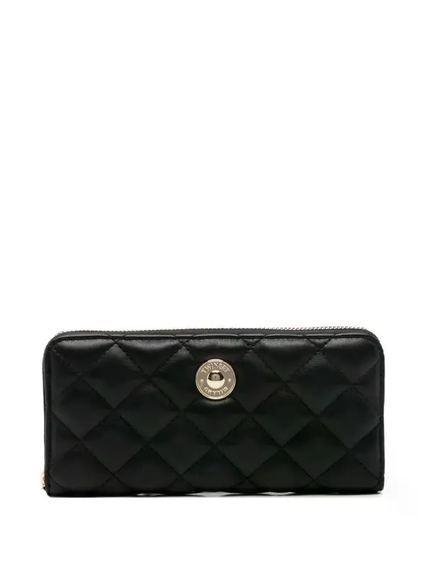 TWINSET Quilted Logo-plaque Wallet - Black