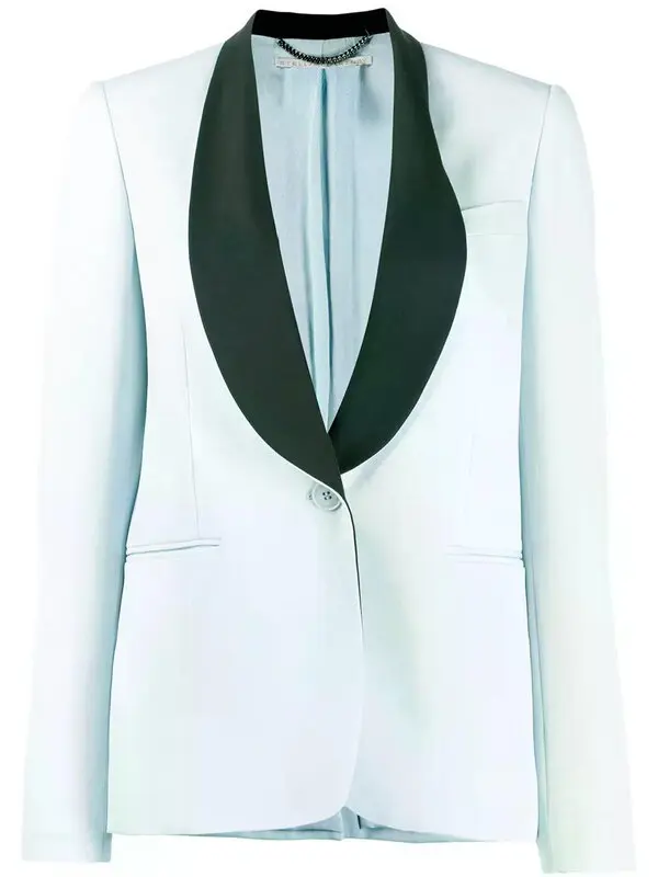 Stella McCartney Contrast Lapel Blazer - Blue