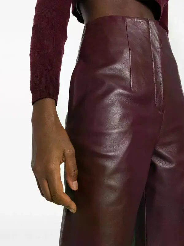 Alberta Ferretti High-waist Flared Leather Trousers