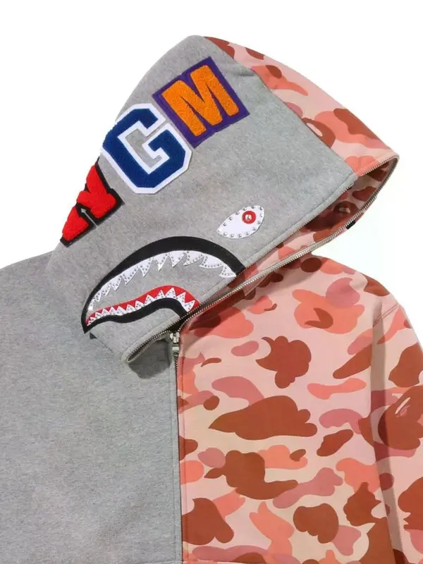 A BATHING APE 1st Camo Crystal-stone Shark Full-zip Hoodie