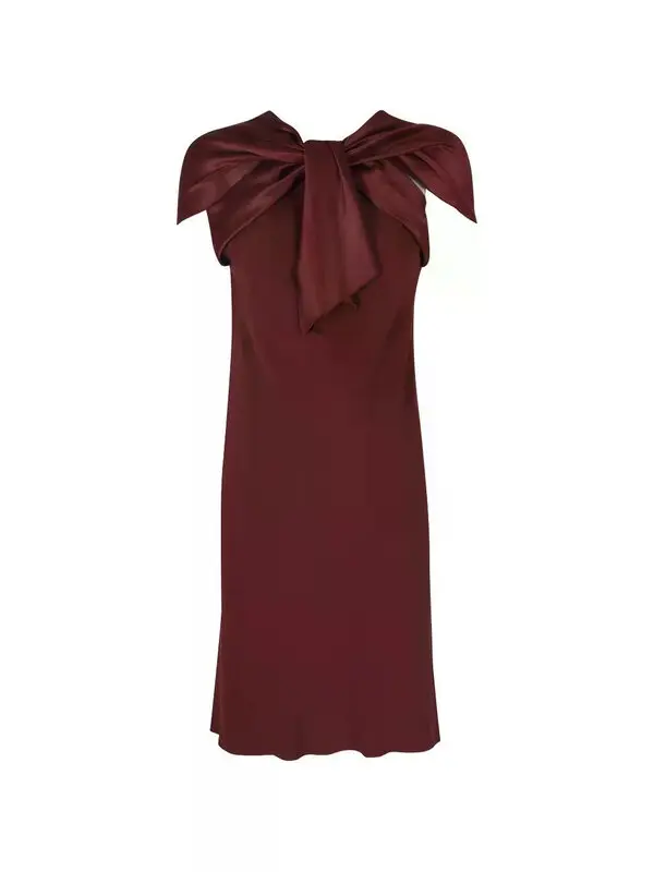 Alberta Ferretti Midi Bow-detail Silk-satin Dress