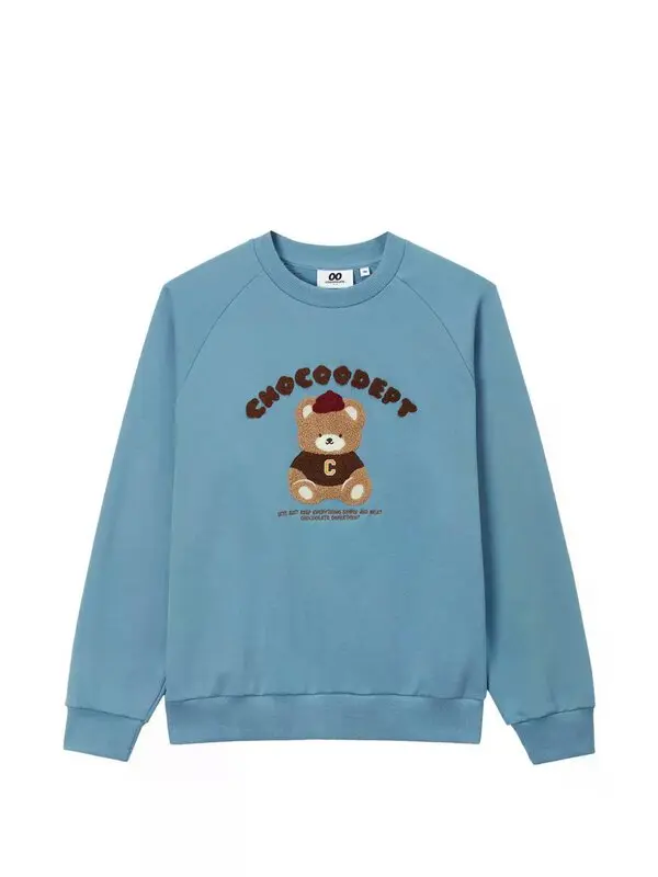 CHOCOOLATE Bear-embroidered Raglan-sleeved Sweatshirt
