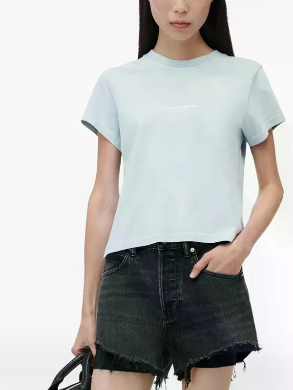 Alexander Wang Logo-print Shrunken Short-sleeve T-shirt