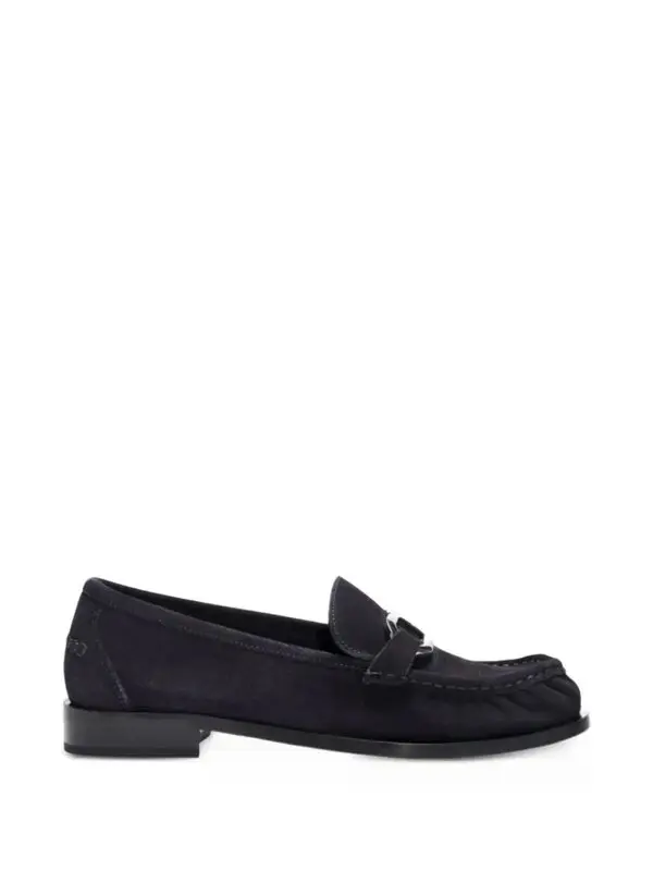FERRAGAMO Gancini Ornament Moccasin - Blue