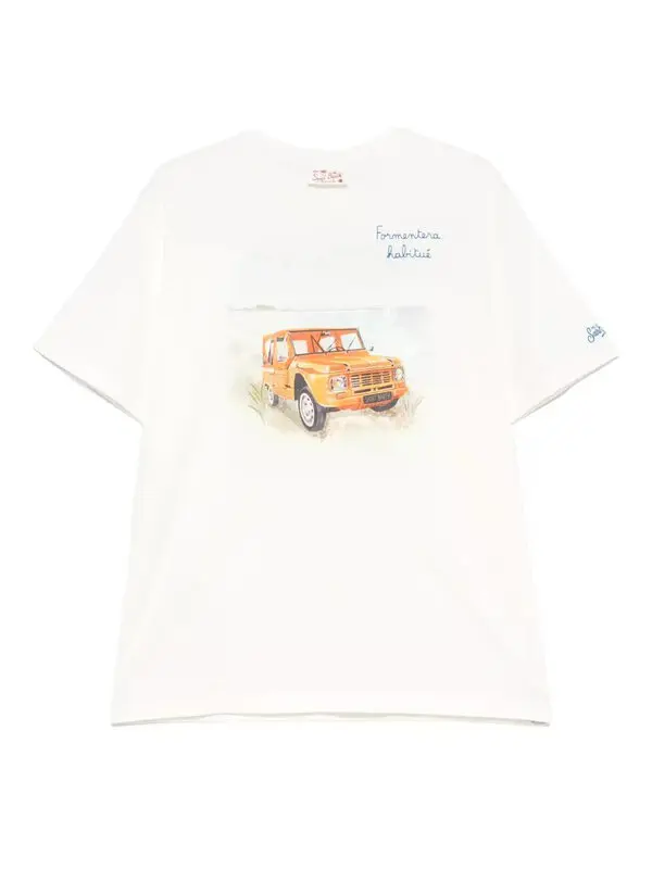 MC2 SAINT BARTH Form Beach Car-print T-shirt - White